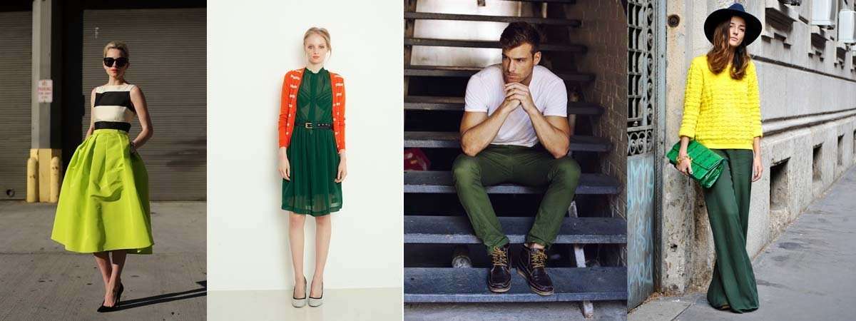 Combinar una prenda de color verde