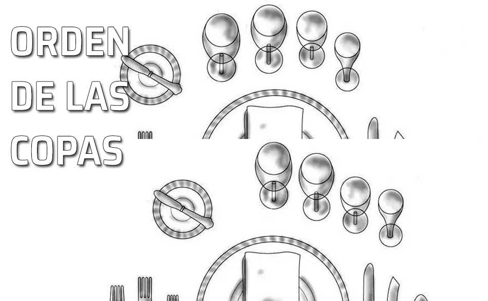 ¿En qué orden debemos colocar las copas en la mesa?