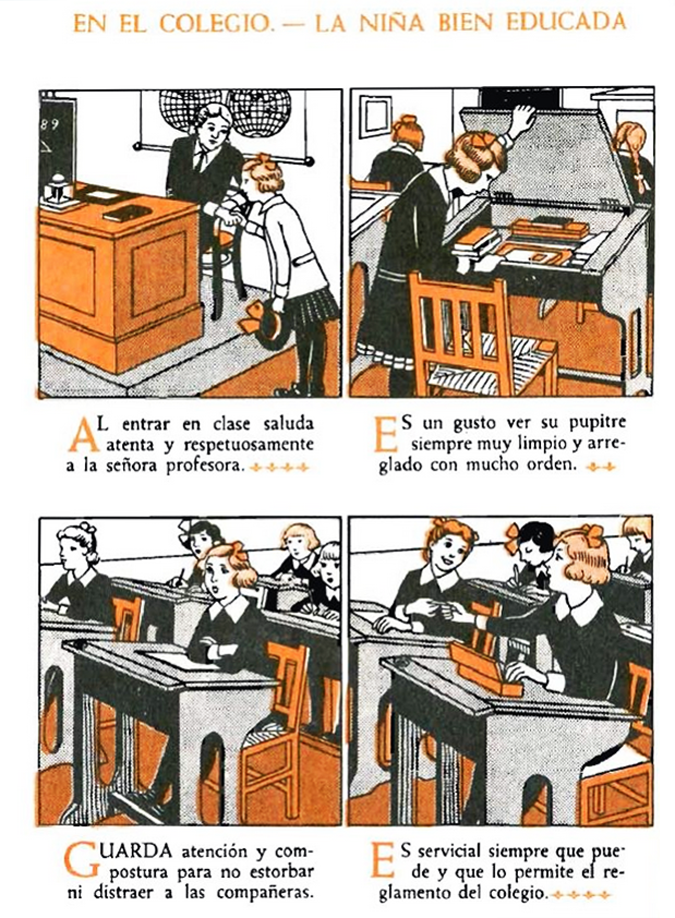 La buena educación de las niñas en el colegio
